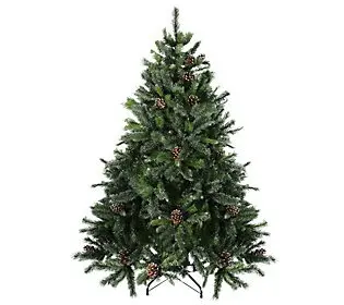 NORTHLIGHT Snowy Delta Pine With Pinecones Chri Stmas Tree - One-color