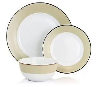 MARTHA STEWART 12pc Fine Ceramic Dinnerware Set - One-color