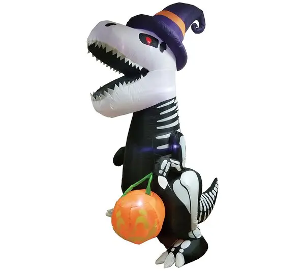 JOIEDOMI 8 Ft Inflatable Skeleton Dinosaur