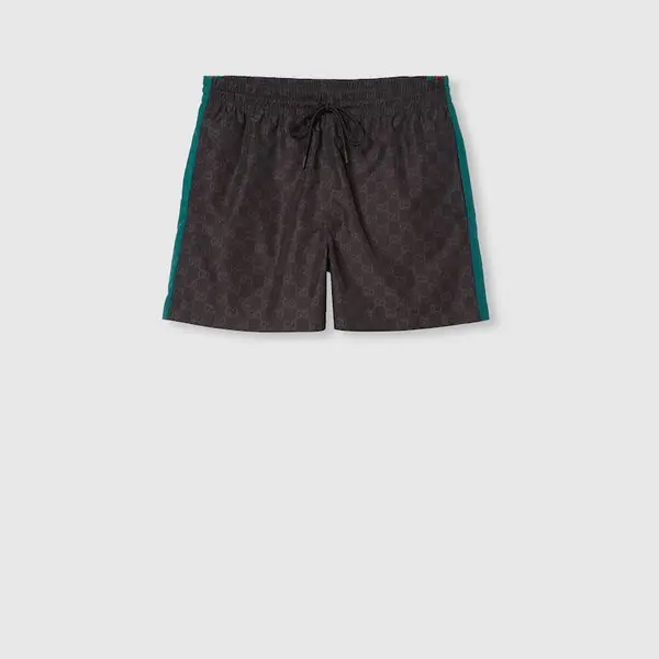 Gucci Gg Print Nylon Swim Shorts - Black