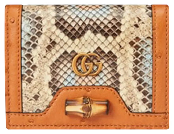 Gucci Diana Python Card Case Wallet Precious