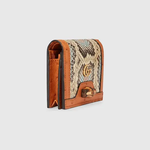 Gucci Diana Python Card Case Wallet Precious