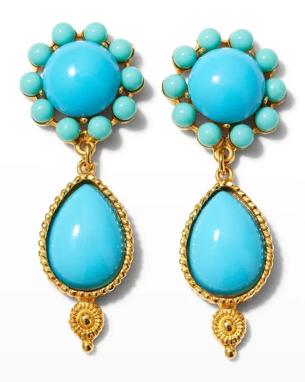 BEN-AMUN Stone Dangle Earrings - Blue