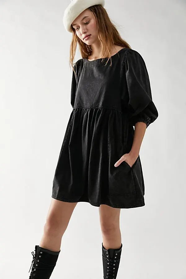 Free People Get Obsessed Denim Mini Dress By