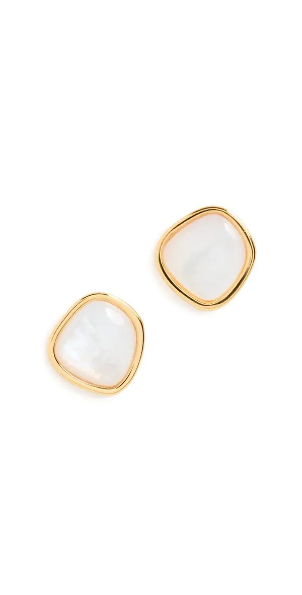 LIZZIE FORTUNATO Bay Stud Earrings In Mother-of-pearl - White