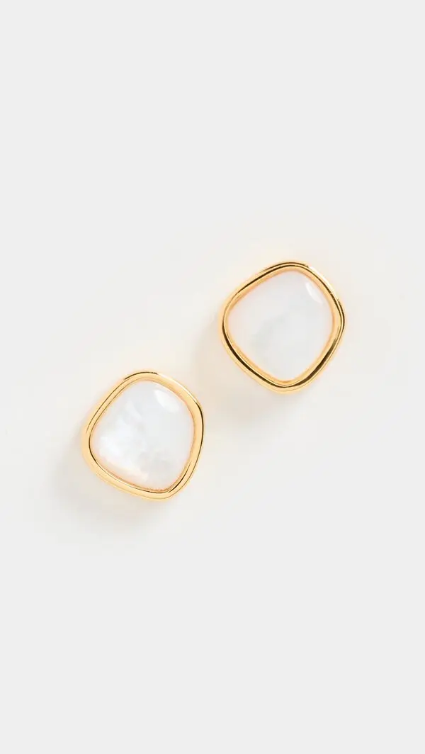 LIZZIE FORTUNATO Bay Stud Earrings In Mother-of-pearl