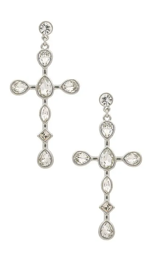 8 Other Reasons Cross Dangle Earrings - Silver