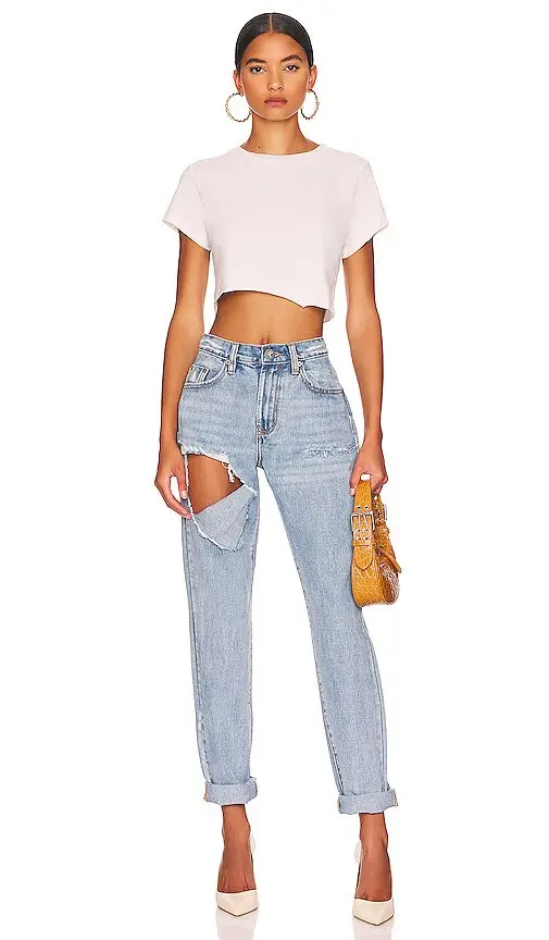 RE/DONE X Hanes Cropped 60's Slim Tee