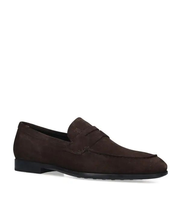 TOD'S Suede Gomma Leggero Loafers - Brown