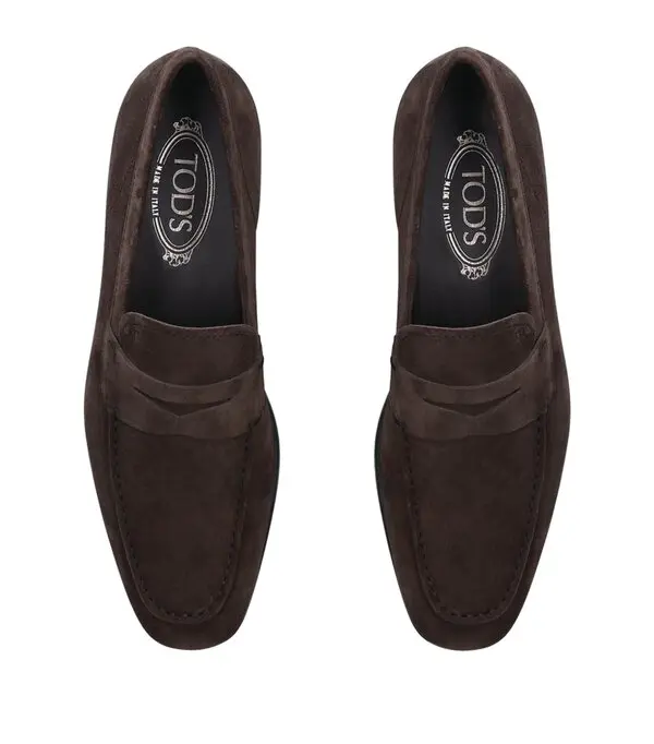 TOD'S Suede Gomma Leggero Loafers - Brown