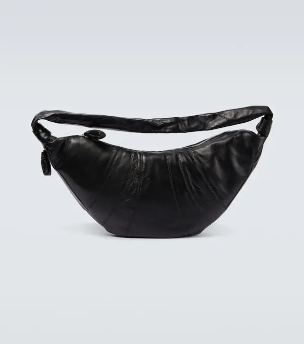LEMAIRE Large Croissant Leather Shoulder Bag - Black