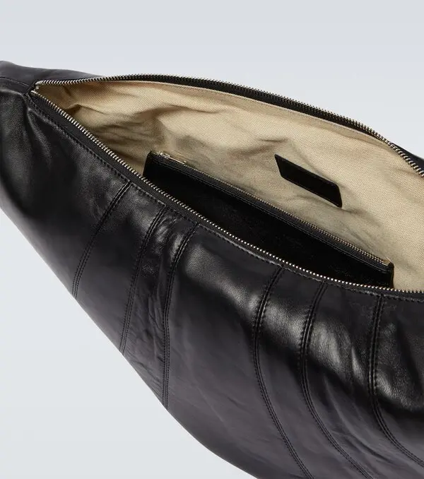 LEMAIRE Croissant Large Leather Shoulder Bag - Black