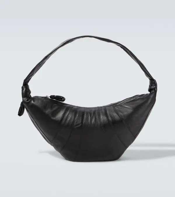LEMAIRE Croissant Large Leather Shoulder Bag - Black