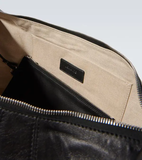 LEMAIRE Croissant Large Leather Shoulder Bag - Black