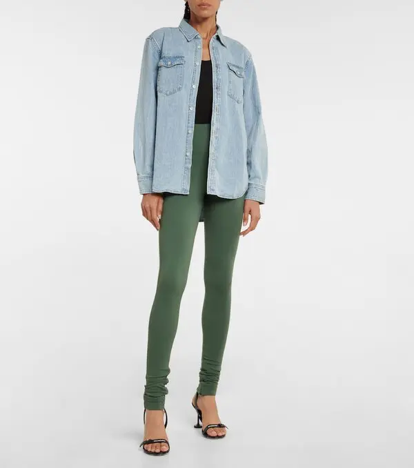 Wardrobe.NYC Side Split High-rise Leggings - Green