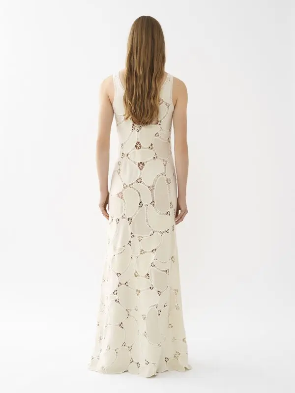 Chlo Long Flared Tank Dress - Whisper White | Editorialist