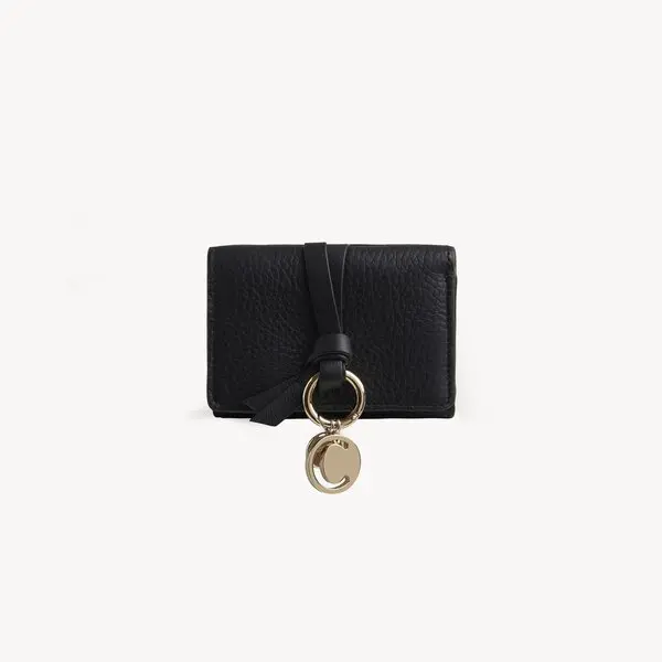 Chloé Mini Alphabet Tri-fold In Grained Leather