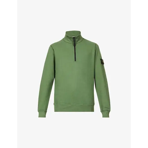 Stone Island Half-zip Funnel-neck Cotton-jersey Sweatshirt