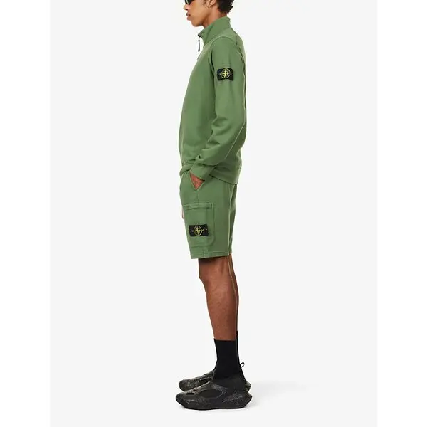 Stone Island Half-zip Funnel-neck Cotton-jersey Sweatshirt