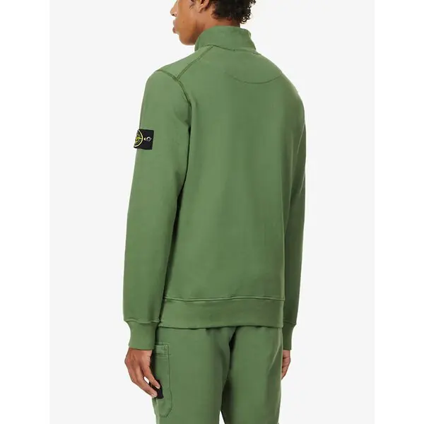 Stone Island Half-zip Funnel-neck Cotton-jersey Sweatshirt