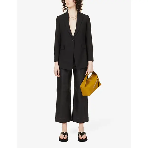 Theory Etiennette Relaxed-fit Wool-blend Jacket - Black