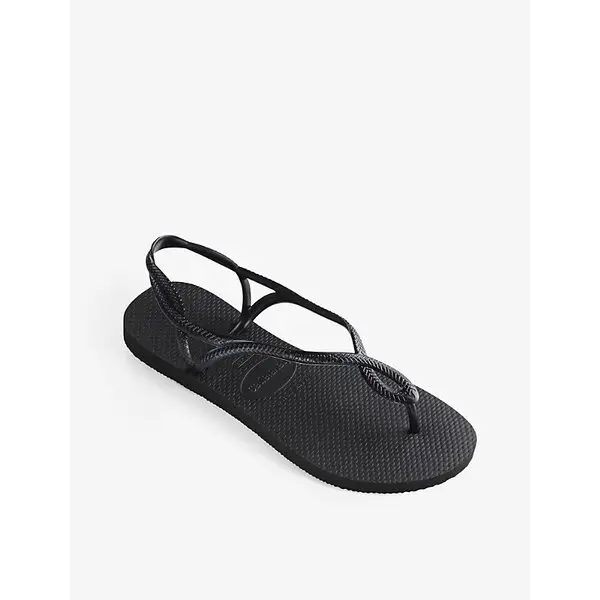 Havaianas Luna Cross-straps Rubber Sandals - Black