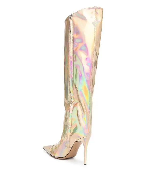 Alexandre Vauthier Pointed-toe Knee-high Boots - Gold