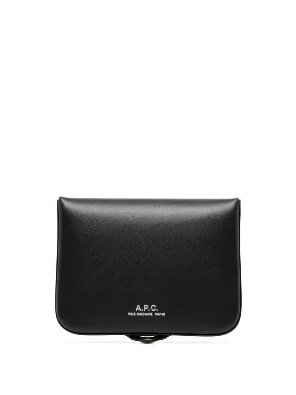 A.p.c. Snap-fastening Leather Wallet - Black