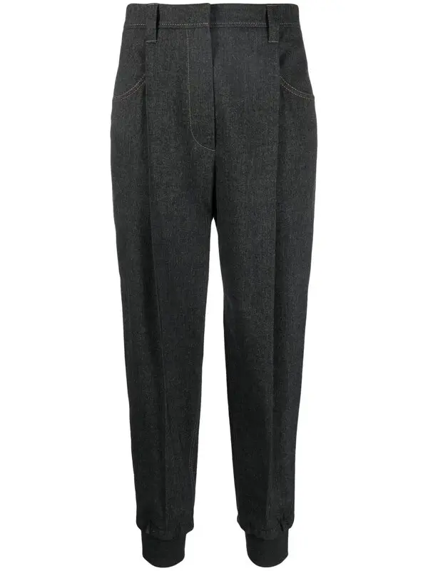 Brunello Cucinelli Tapered-leg Tailored Trousers - Grey
