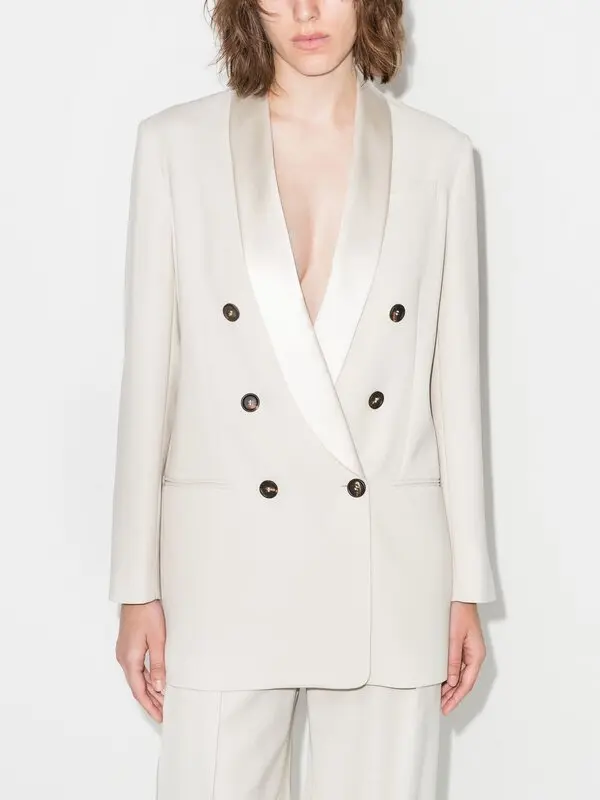 Brunello Cucinelli Double-breasted Shawl Collar Blazer