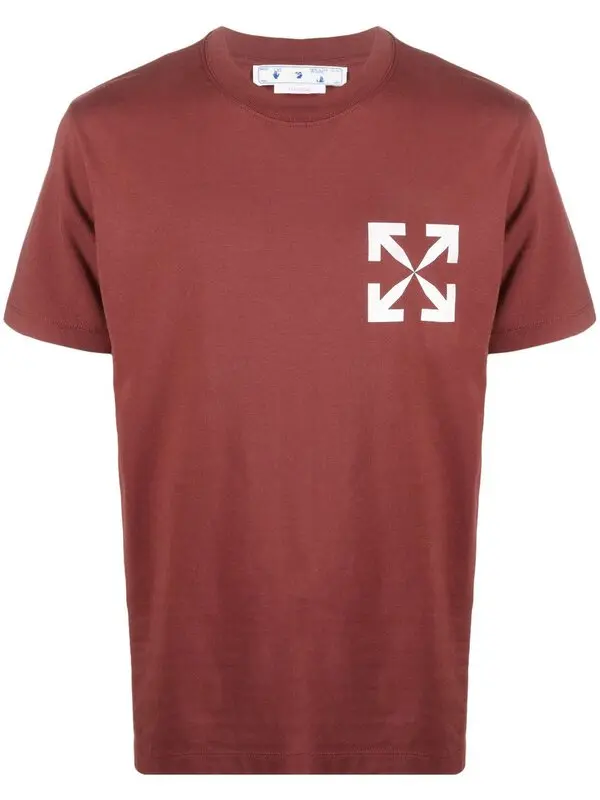 Off-White Arrows-logo Cotton T-shirt - Red