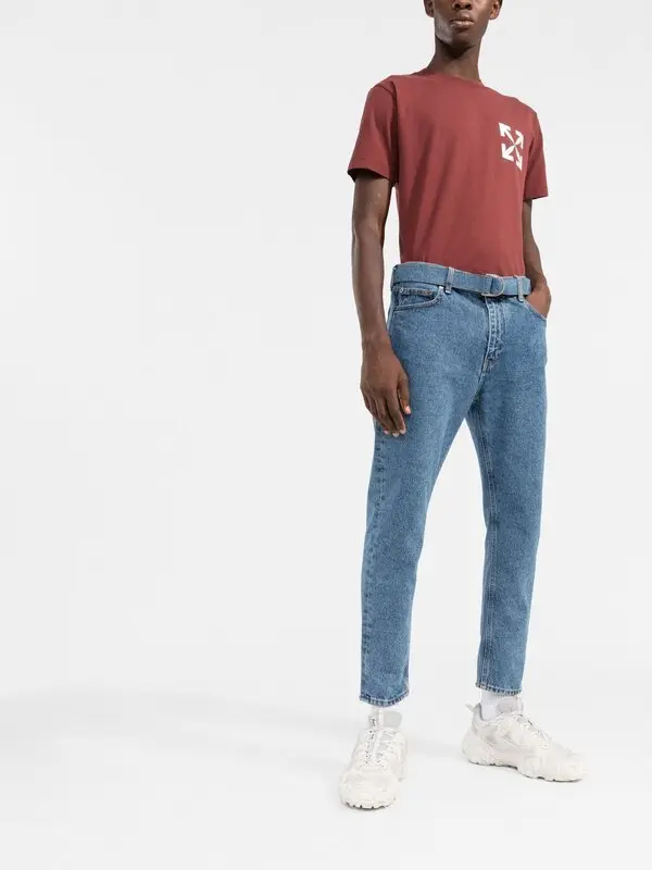 Off-White Arrows-logo Cotton T-shirt - Red
