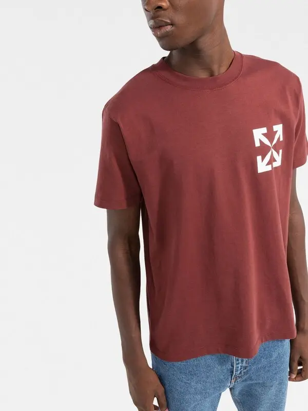Off-White Arrows-logo Cotton T-shirt - Red