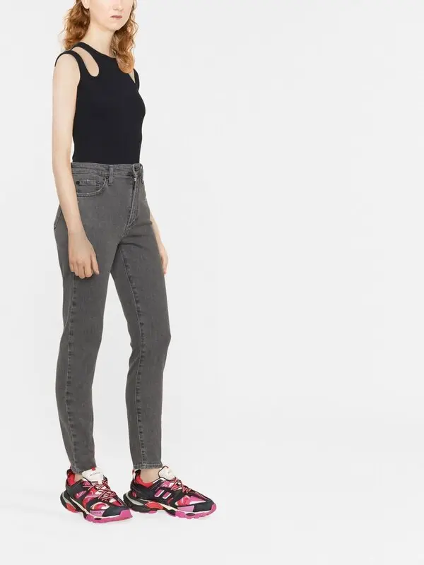 Off-White Slogan-print Cropped Skinny Jeans