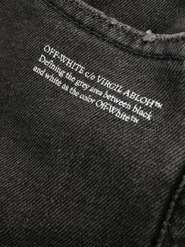 Off-White Slogan-print Cropped Skinny Jeans