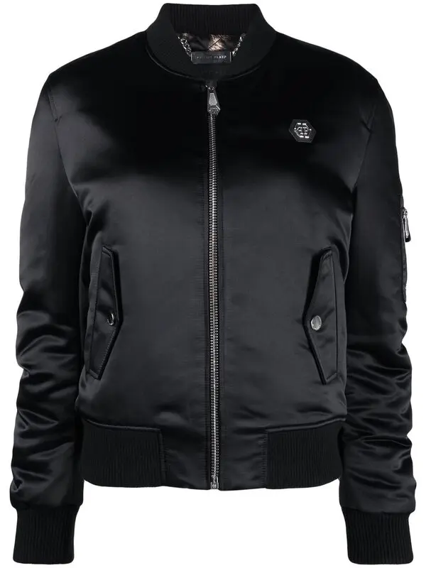 Philipp Plein Logo Plaque Bomber Jacket