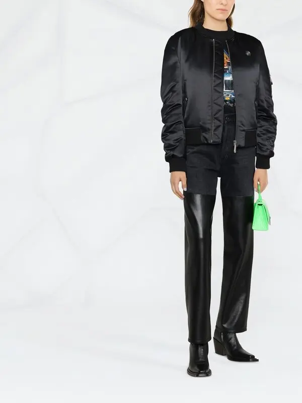 Philipp Plein Logo Plaque Bomber Jacket