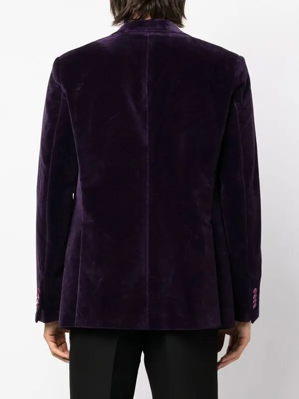 Philipp Plein Single-breasted Velvet Blazer - Purple