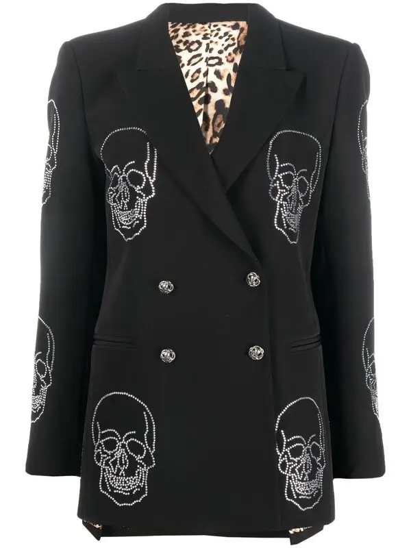 Philipp Plein Crystal-skull Embellished Blazer