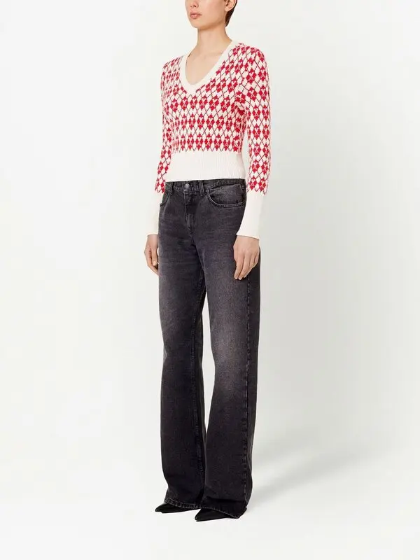 AMI Paris De Coeur Argyle Jumper