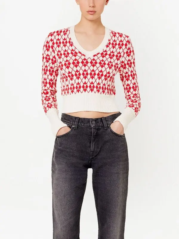 AMI Paris De Coeur Argyle Jumper