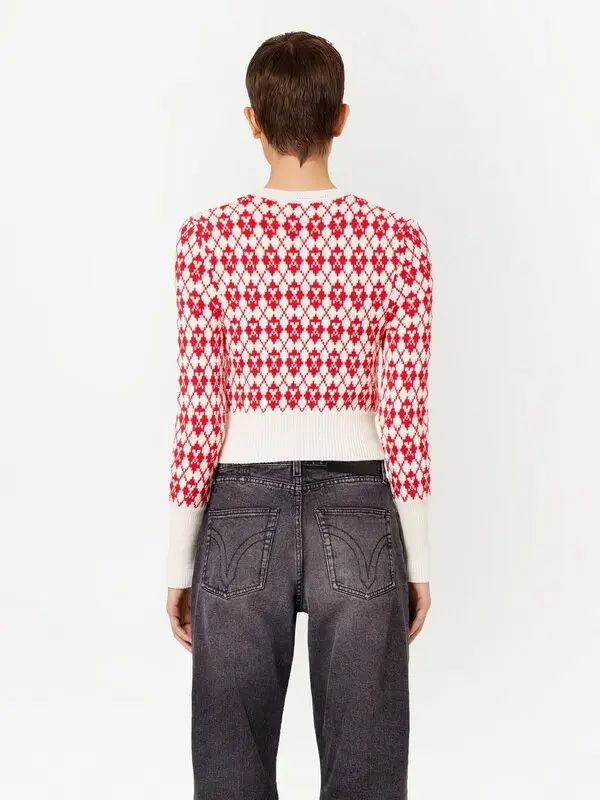 AMI Paris De Coeur Argyle Jumper