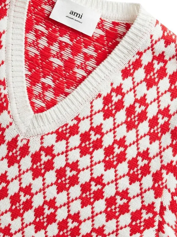 AMI Paris De Coeur Argyle Jumper