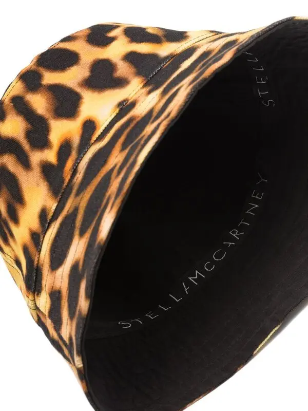 Stella Mccartney Logo Leopard-Print Bucket Hat - Yellow - 35  display picture 3