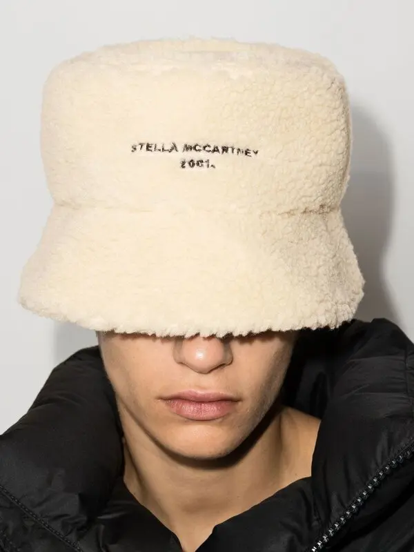 Stella McCartney Reversible Faux-shearling Bucket Hat - Neutrals