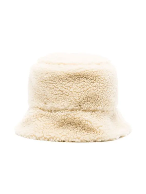 Stella McCartney Reversible Faux-shearling Bucket Hat - Neutrals