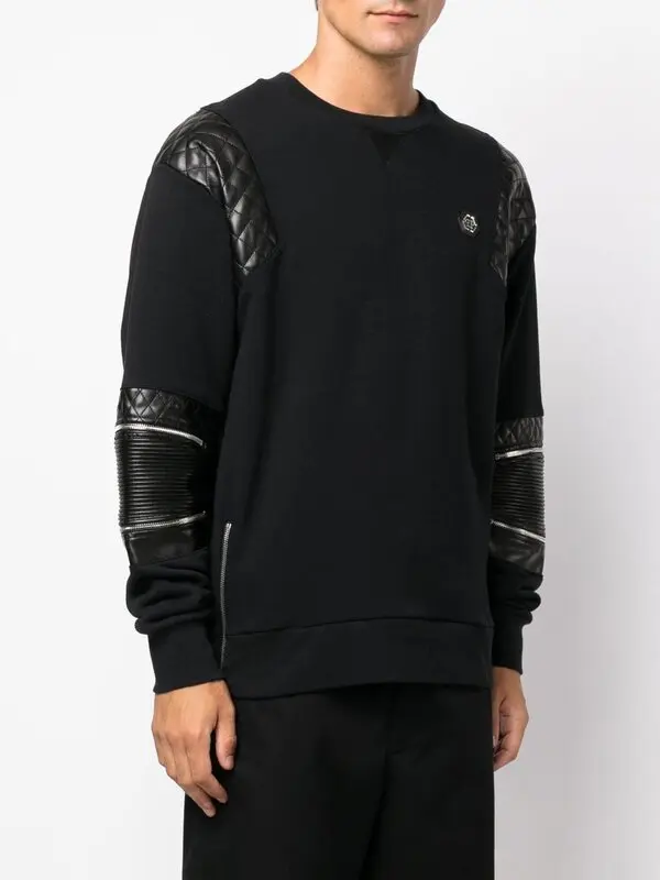Philipp Plein Diamond-quilt Panelled Sweatshirt