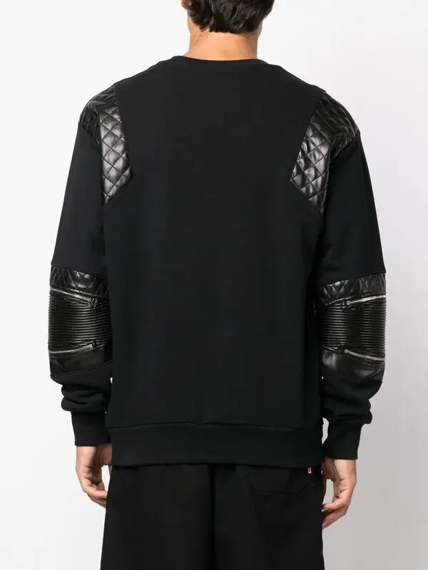 Philipp Plein Diamond-quilt Panelled Sweatshirt