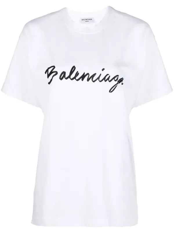 Balenciaga Logo-print Cotton T-shirt - White