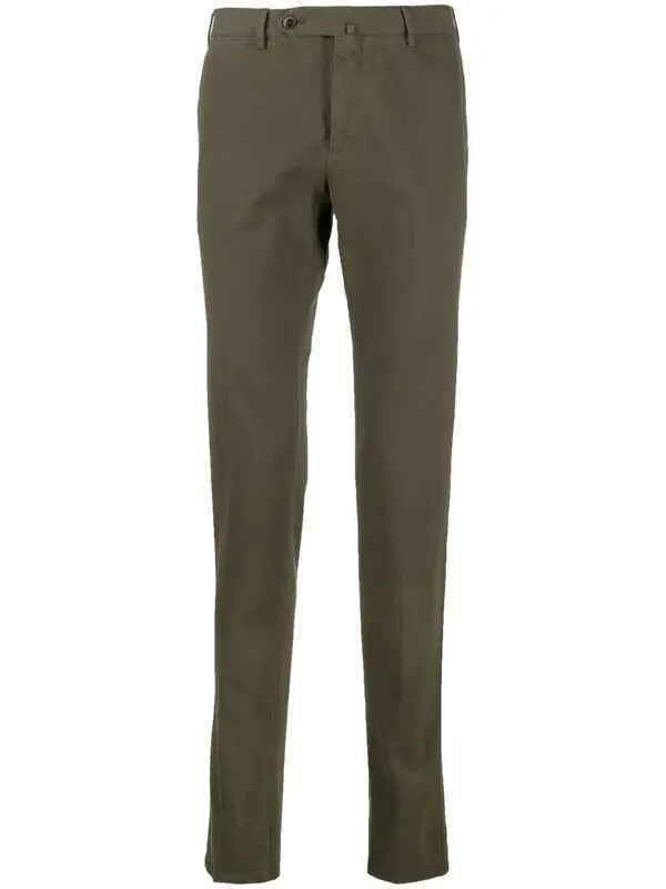 PT TORINO Mid-rise Straight-leg Trousers - Green